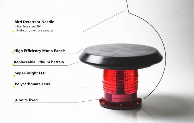 AFS702P ICAO Solar LED Chimney Obstruction Light 8KM-10KM Visibility