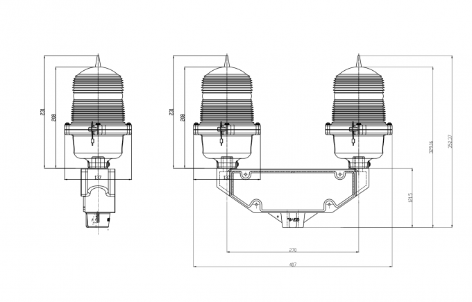 Dual LED L810 Low Intensity Obstruction Light