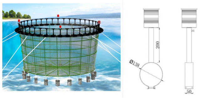3nm-5nm Visibility Solar LED Marine Lantern IALA Red Flashing
