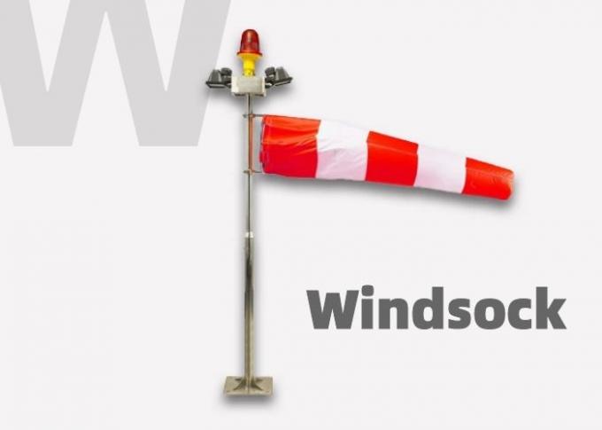 IP67 Solar Powered Windsock For Wind Direction Airport Obstruction Light